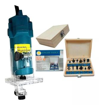 Kit Tupia 650w 110v + Jogo De Fresas Tupia Com 15 Peças - Sa, Songle ...