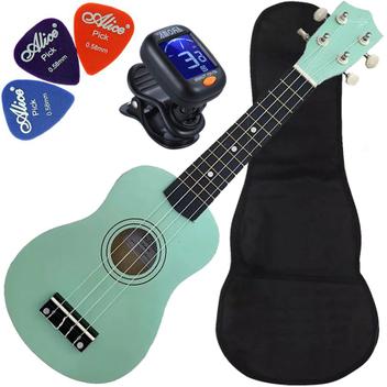 Kit Ukulele Soprano Acustico Andaluz Uk-s01 AG Verde Ux01 - Ukulele ...