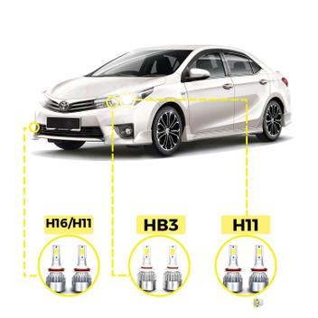 Kit Ultra Led Toyota Corolla 2015/2019 20000 Lúmens 6500K - V10 ...