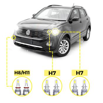 Kit Ultra LED Volkswagen T-Cross 2020/23 20000 Lúmens 6500K - V10 ...