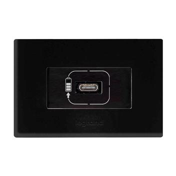 Kit USB Simples 1.5A Com Placa Embutir em Móveis Preto PIAL Plus+ ...