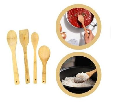 Kit Utensilio Cozinha Espátula Pegador Colher Suporte Bambu - Clink ...