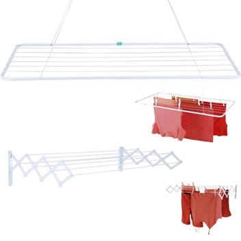 Kit Varal de Parede Sanfonado 1 M + Varal de Teto 120 Cm + Kit ...