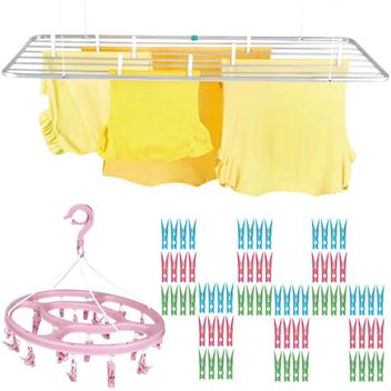 Kit Varal de Teto 120 Cm Aluminio + Kit Instalacao + Mini Varal ...