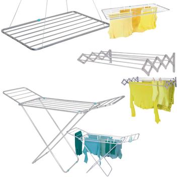 Kit Varal de Teto 120 Cm Aluminio + Varal Sanfonado 1 M + Varal de Chao ...