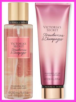 Kit Victorias Secret Strawberries e Champagne Body Splash e Creme ...