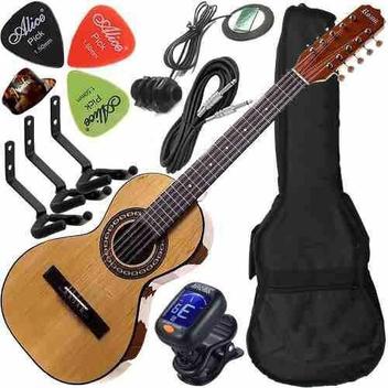 Kit Viola Eletroacústica Caipira Rozini Rv151 Nt Completa - Viola ...