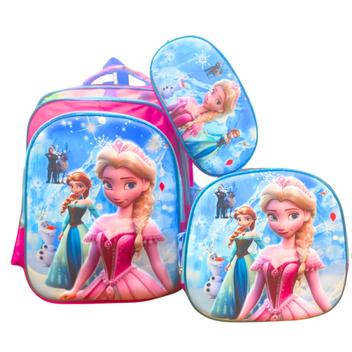Kit Volta As Aulas Mochila Costa Lancheira Termica e Estojo 3d Frozen ...