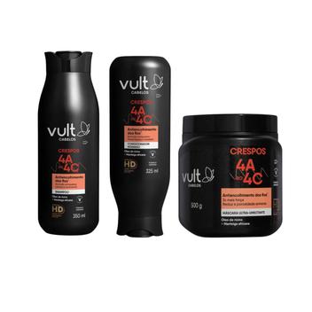 Kit Vult Cabelos Crespos 4A ao 4C Sh 350ml +Cond 325ml + Mascara 500g ...