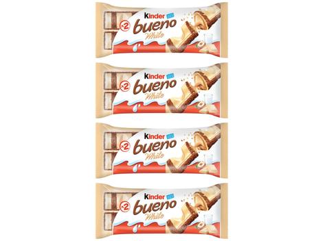 Kit Wafer Snack Kinder White Bueno 39g - 4 Pacotes com 2 Unidades ...