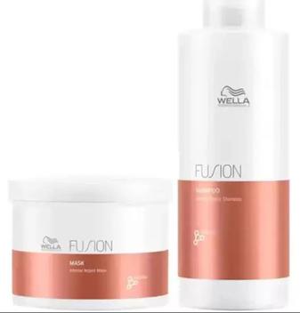 Kit Wella Fusion Shampoo 1L e Máscara 500ml - Wella Professionals - Kit ...