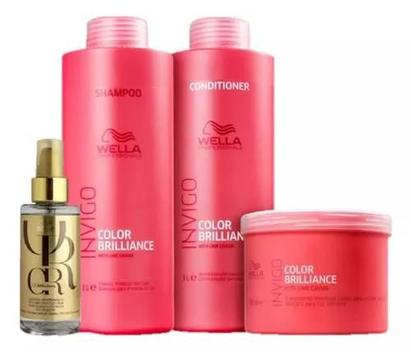 Kit Wella Invigo Color Brilliance + Oil Reflect (4 Produtos) - Kit de ...
