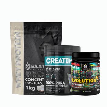 Kit: Whey Protein Concentrado 1kg+Creatina Monohidratada Pote 300g ...