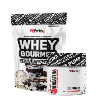 Kit Whey Protein Gourmet Refil 907g + Creatina Extreme Pump Elite ...