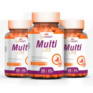 Kit3 - 3 Caixas de Multi Life 90 Cápsulas Loxan - LOXAN SUPLEMENTOS - Kit de Suplementos ...