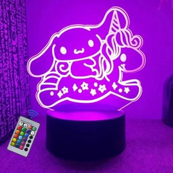 Kuromi Sanrio 3D Night Light 7 Cores Controle Remoto LED Decoração De ...