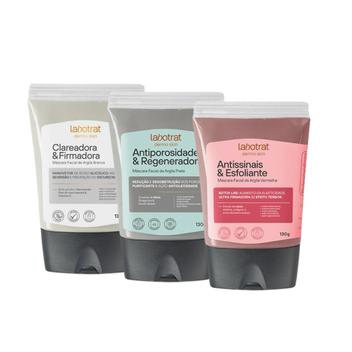 Labotrat Máscara Facial Argila Branca 130g + Preta 130g + Vermelha 130g ...