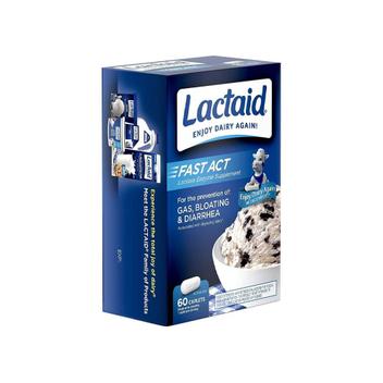 Lactaid Fast Act 60 Capsulas Original Intolerância Lactose - Lactase ...