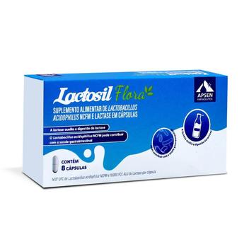 Lactosil flora com 8 cápsulas - APSEN - Lactase - Magazine Luiza