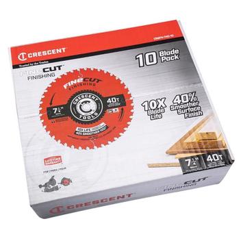 Lâminas de serra circulares Crescent APEX 7.25" 40T, pacote com 10 ...