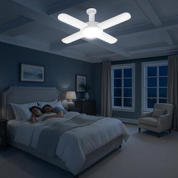 Lâmpada Articulada Led Pétala Ajustável Fan Blade 60w Design Ventilador ...