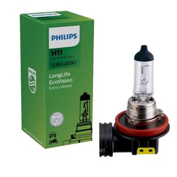 Lampada automotiva h11 philips long life ecovision 12v 55w unitária - Lâmpada para Carro ...