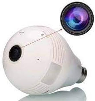 Lâmpada Câmera Led Wifi Ip Hd Panorâmica 360º Espiã - MIZU - Lâmpada ...