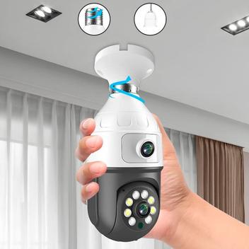 Lâmpada Câmera Wifi com Monitoramento Noturno 360º - HIGA - Câmera de ...