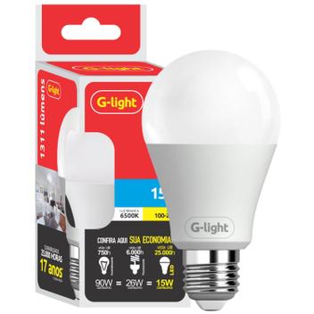 Lâmpada de Led 15w 6500K Branco Frio E27 Autovolt Para Sala Banheiro ...