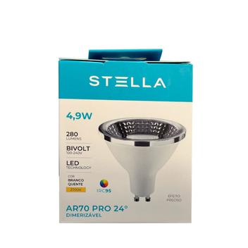 Lâmpada de Led AR70 PRO Dimerizavel 4,9W 2700K 24 GU10 Bivolt - Stella ...