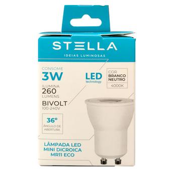Lâmpada de Led Mini Dicroica 3W 4000K 36 GU10 Bivolt - Stella - STH8513 ...