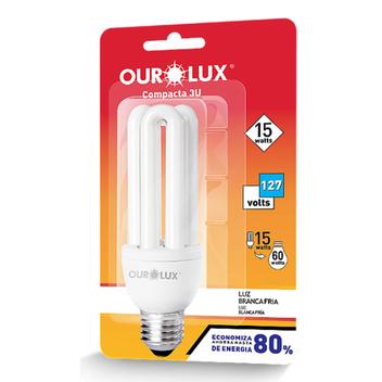 Lampada fluorescente compacta 15w 6400k - OUROLUX - Lâmpada ...