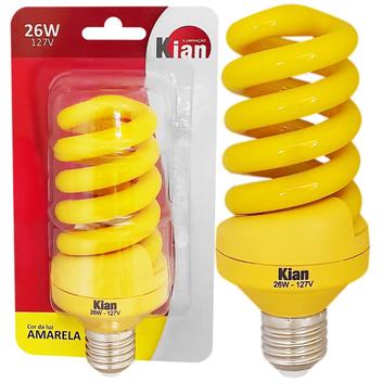 Lâmpada Fluorescente Espiral Colorida 26w 127v Cores Amarela - KIAN ...