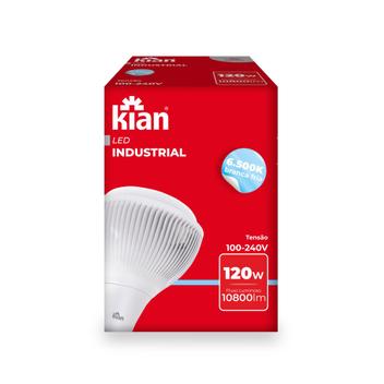 Lampada led industrial 120w bocal e-40 kian - 6500k branco frio ...