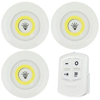 Lâmpada Led Luminária Sem Fio Controle Remoto Kit C/3 Spots - EFICIENTE ...