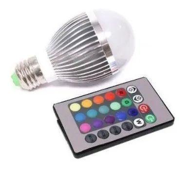 Lâmpada Led Rgb 5 Watts Alumínio Controle Remoto - FDIK - Lâmpada ...
