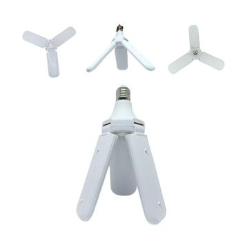 Lampada Led Três Pás Hélices Dobrável Ajustável Luz Branca Potente E27 ...