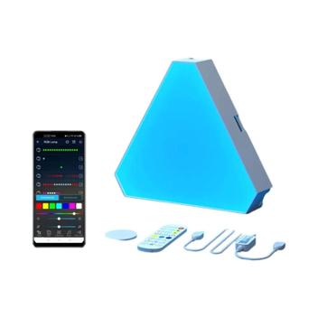 Lâmpada Quântica Triangular LED RGB Luz Noturna De Parede Com Ritmo ...