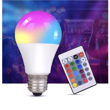 Lâmpada RGB Led Bulbo 16 Cores Controle Remoto E27 Festa Colorida 3W 5W ...