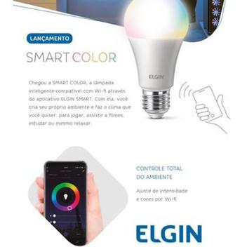 Lâmpada Smart Wi-Fi Elgin Smart Color Bulbo LED - 10W - Lâmpada ...