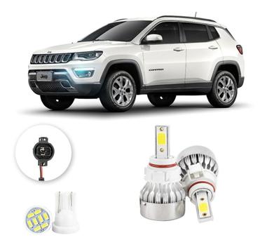 Lampadas Led Jeep Compass Drl 2017 A 2021 H16 20000lm - V10 - Xênon ...