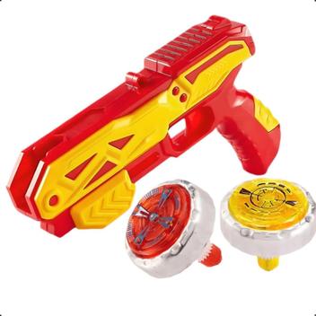 Lancador De Beyblade Iluminado Com Luz Led - Arma Vermelha - Gyro ...