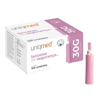 Lancetas De Segurança 1,5Mm X 30G Paii Kit 300Un Uniqmed - Lancetadores ...