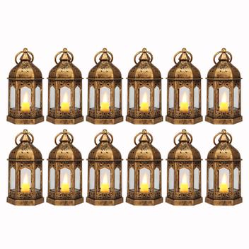 Lanternas LLQ Mini Vintage Marrom com LED - Conjunto com 8 Unidades ...
