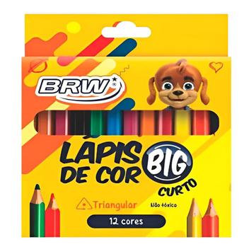 Lápis de Cor Brw 12 Cores Big Triangular Curto - Lápis de Cor ...