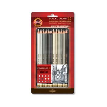 Lápis de Cor Koh-I-Noor Polycolor Tons de Cinza 12 Cores - Lápis de Cor ...