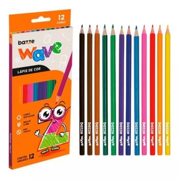 Lápis De Cor Wave C/12 Cores - Bazze - tris - Material Escolar ...