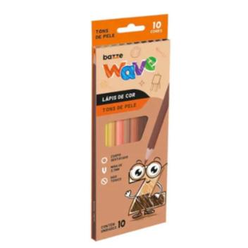 Lápis De Cor Wave Tons De Pele Com 10 Cores Sextavado - SUMMIT - Lápis ...