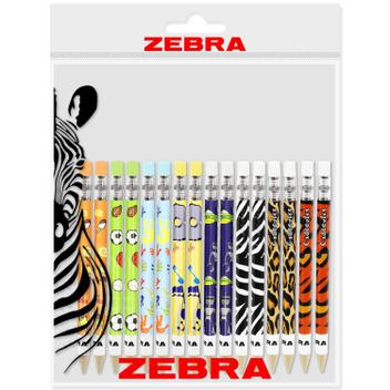 Lápis Mecânico Zebra Cadoozle Mini 0,7 mm - Pacote com 16 - Lápis ...