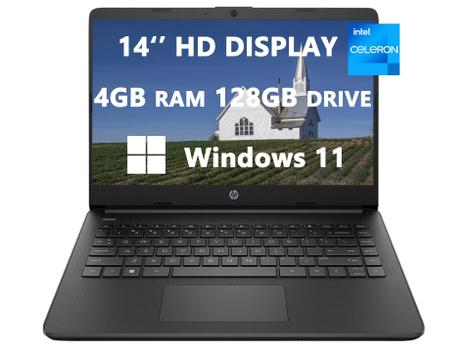 Laptop HP 2024 com tela LED HD de 14 polegadas Intel Celeron 4GB/128GB ...